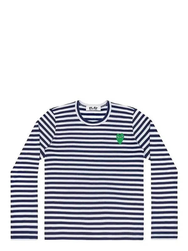 Play Comme Des Garcon Striped Long Sleeve T-shirt - Bluewhite