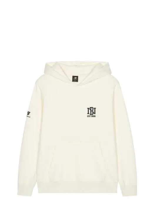 NEW BALANCE Logo Print Hoodie - White/black