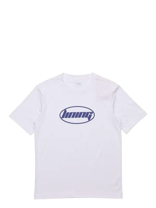 LI-NING Logo T-shirt 'white Blue - White/blue