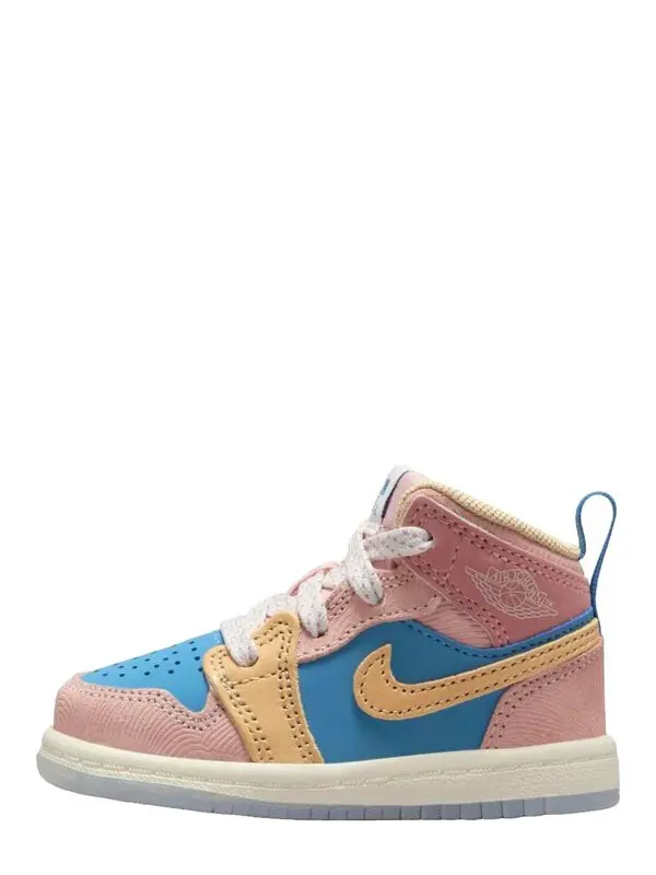 JORDAN 1 Mid Ss 'zen - Aegean Storm/pink Oxford/red Stardust