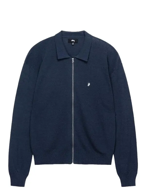 StÜssy Lightweight Long-sleeve Zip Polo With Stripes - Black