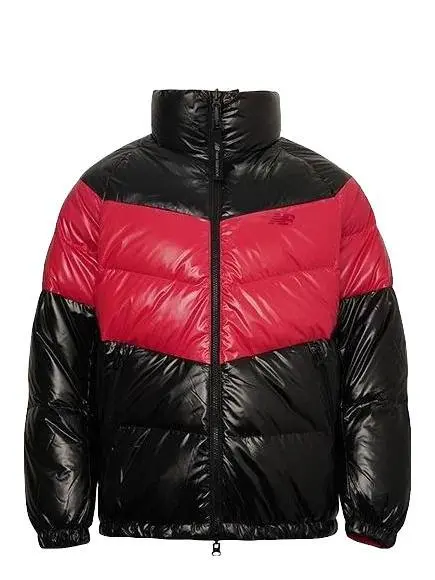 NEW BALANCE Reversible Quilted Puffer Coat - Black/red