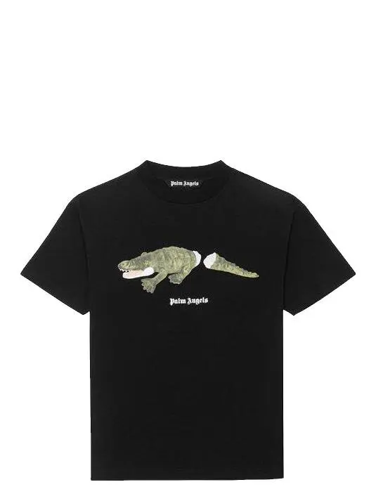 Palm Angels Printing Round Neck T-shirt - Black