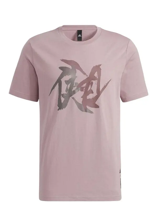 Adidas Wj T Gfx Martial Arts Series Word Printing Round Neck Short Sleeve Purple Pink T-shirt - Default Color