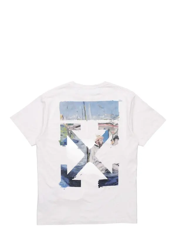 Off-White Colored Arrows Short Sleeve Oversize Tee - White