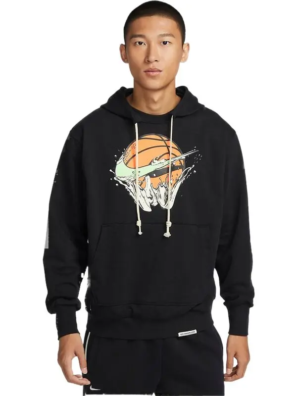 Nike Dri-fit Standard Issue Basketball Hoodie - Black/lime Blast