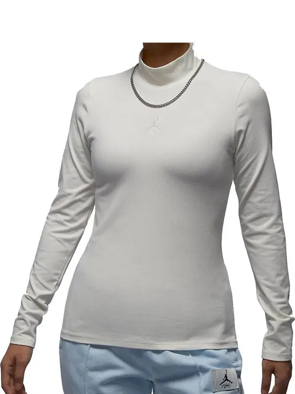JORDAN Long Sleeve Mock Neck Top - Sail