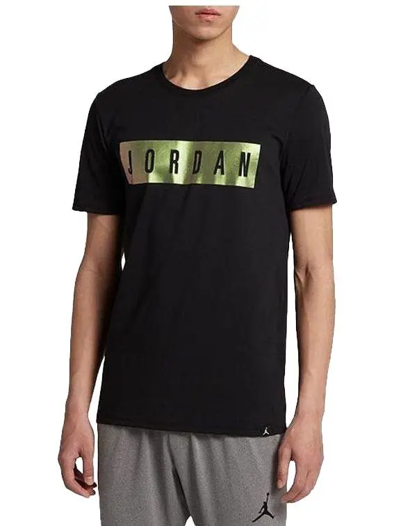 JORDAN Wordmark T-shirt 'black - Black/green