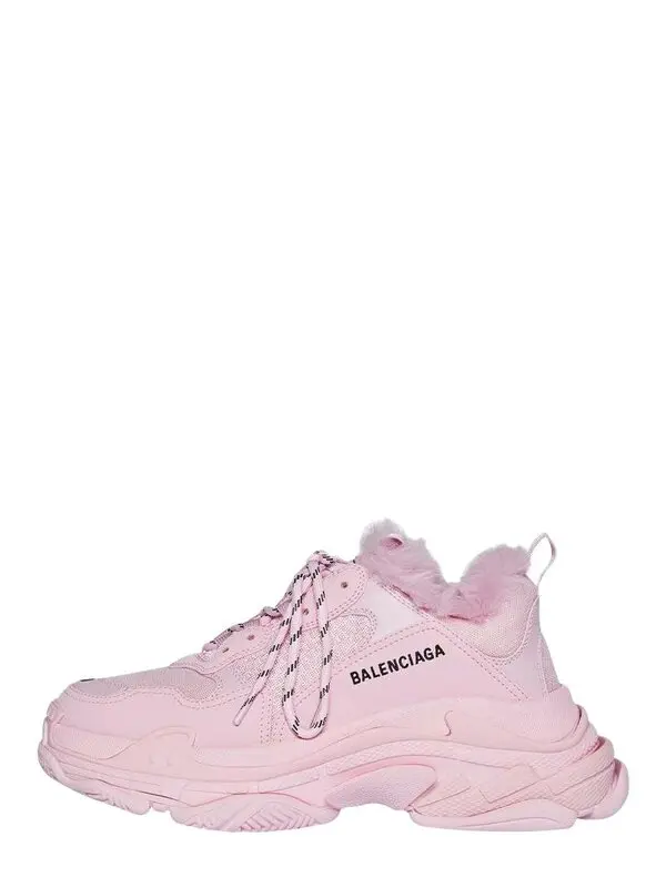 Balenciaga Triple S Fake Fur Sneakers - Pink