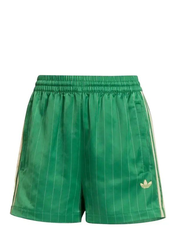 Adidas Pinstripe Satin Shorts - Green