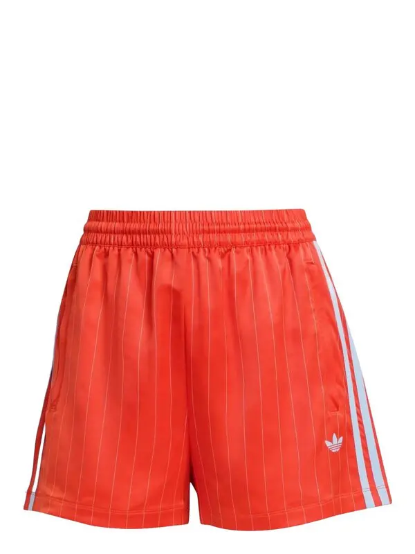 Adidas Pinstripe Satin Shorts - Bold Orange