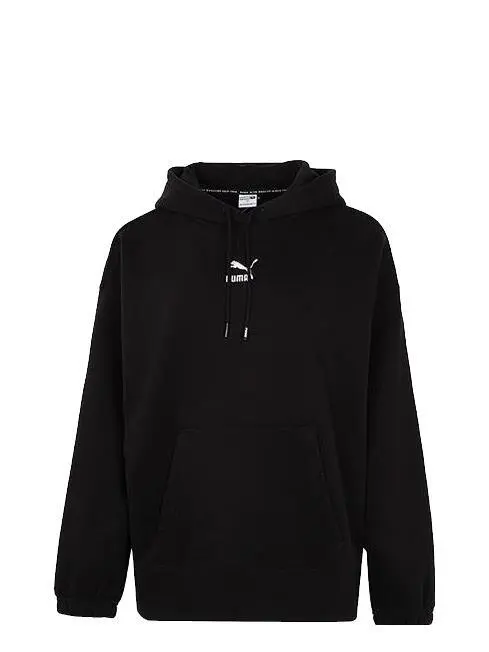 PUMA Classics Oversized Embroidered Logo Hoodie - Black
