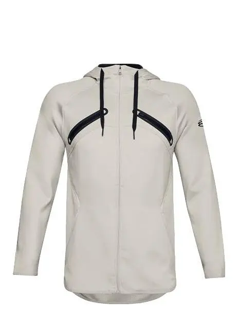 Under Armour Curry Stealth Basketball Zip-up Hooded Jacket - White