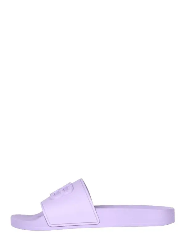 Balenciaga Pool Slides With Embossed Logo - Lilac