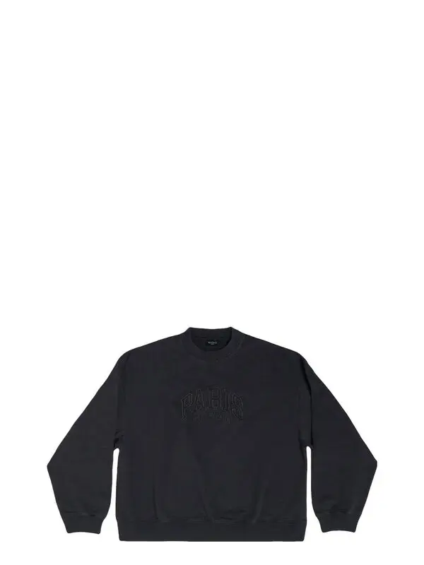 Balenciaga Embroidered Logo Sweatshirt - Black