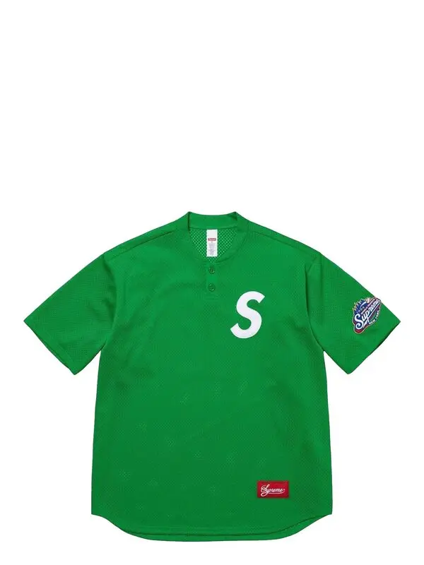 Supreme Logo Baseball Henley - Green