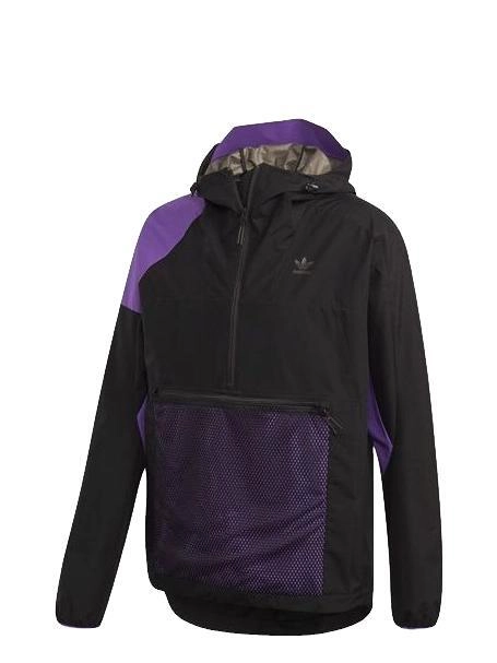 Adidas Originals Hooded Half Zip Anorak Jacket - Black