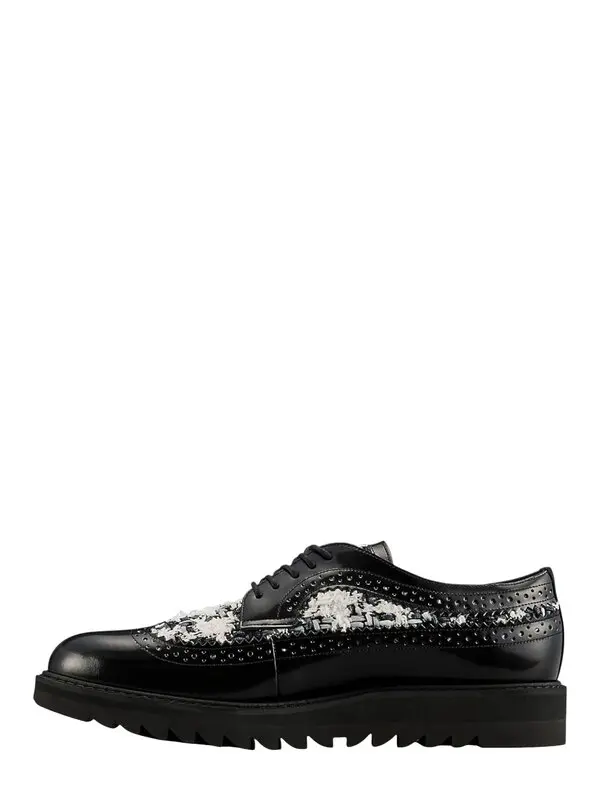 Onitsuka Tiger Brogue Textured Lace-up Shoes - Black