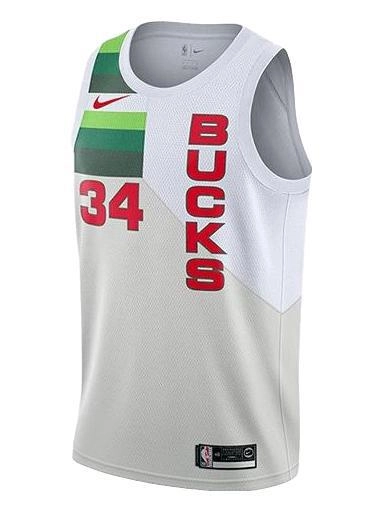 Nike Giannis Antetokounmpo Milwaukee Bucks 2018/19 Authentic Jersey #34 - White/red