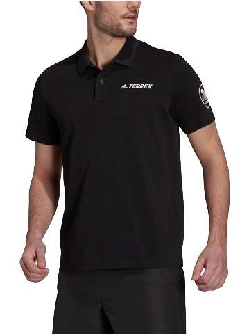 Adidas Badge Polo Outdoor Sports Short Sleeve Polo Shirt - Black
