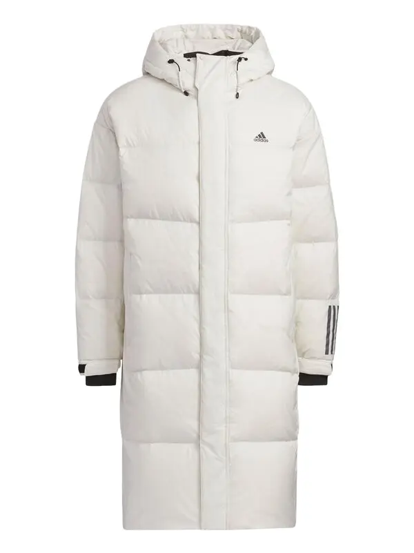 Adidas Long Down Puffer Jacket With Hood - White