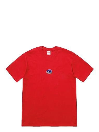 Supreme Fw18 Bottle Cap Tee Chest Logo Short Sleeve - Red