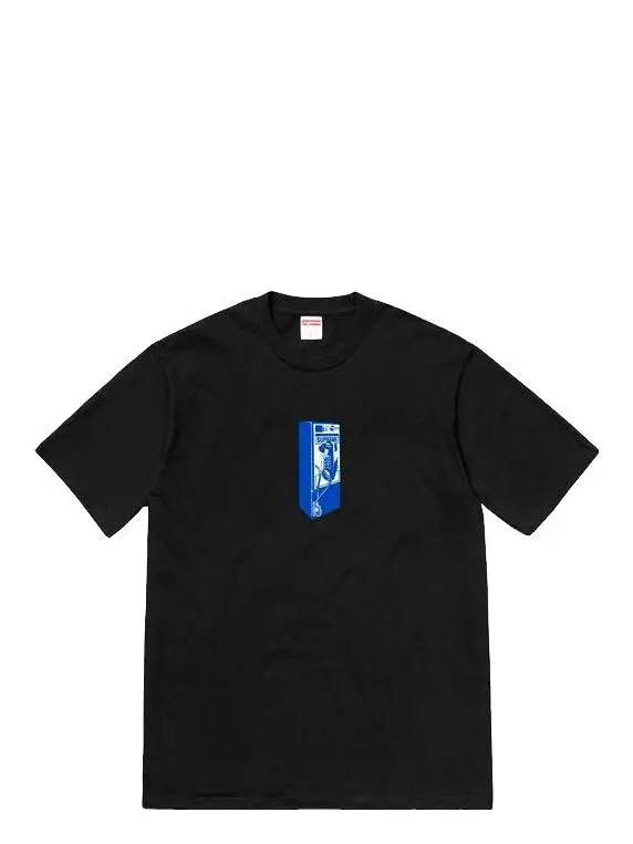Supreme Fw18 Payphone Tee Public Phone Printing Short Sleeve - Black