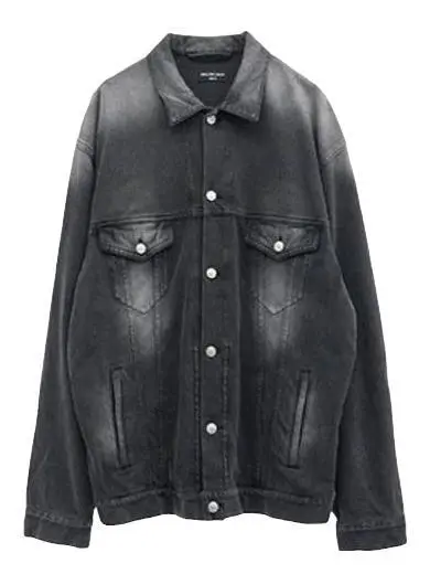 Balenciaga Washed Denim Jacket - Black