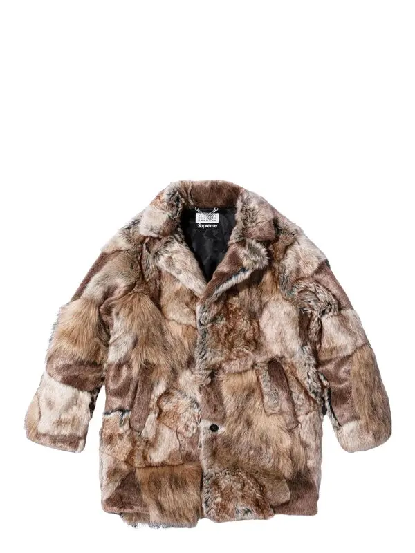 Supreme X Mm6 Maison Margiela Patchwork Faux Fur Coat - Brown/tan
