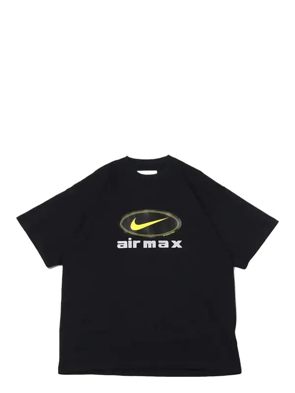 Nike Logo Alphabet Printing Breathable Round Neck Short Sleeve Black T-shirt - Jet Black