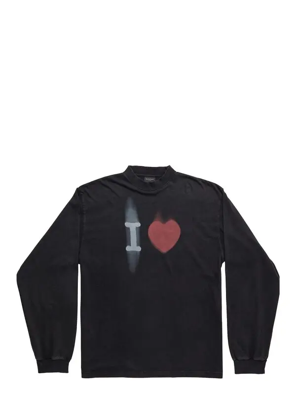 Balenciaga I Love" Long Sleeve T-shirt Medium Fit - Black