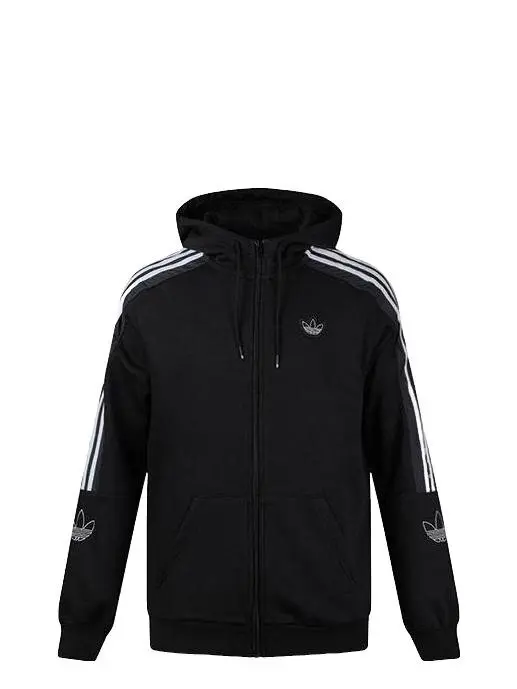 Adidas Originals Outline Full Zip Fleece Hooded Jacket - Black