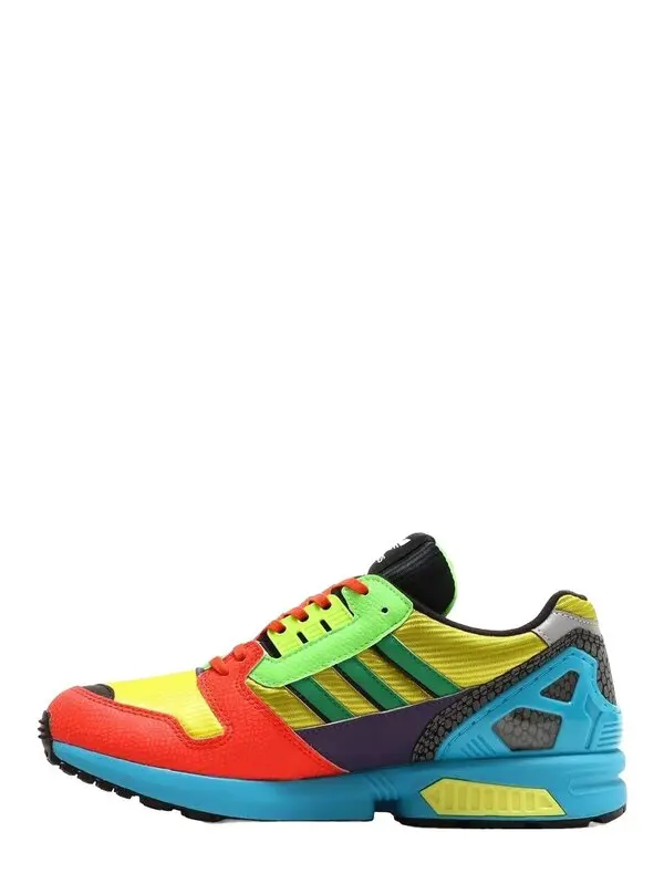 Adidas X Atmos Zx 8000 "mash Up" Low Top Sneakers - Red/yellow