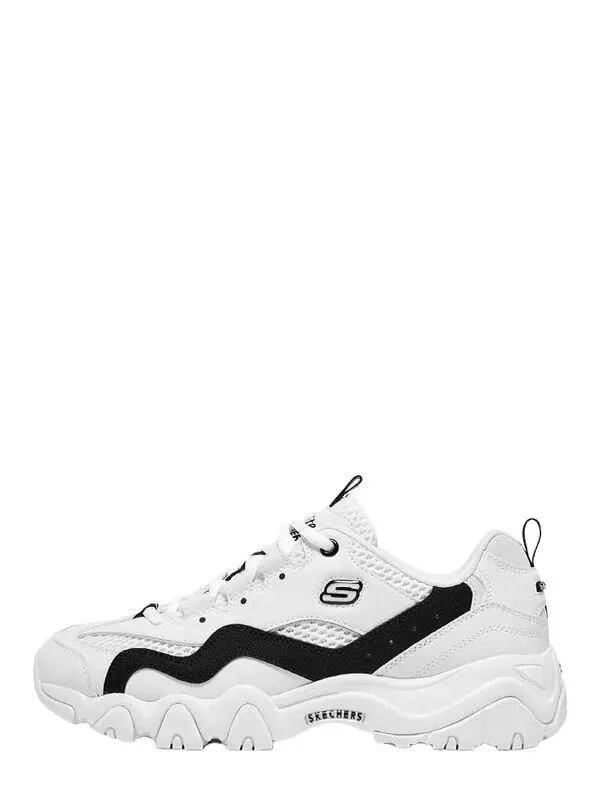 Sketchers D'lites 2.0 "white Black" Lace-up Sneakers - White/black