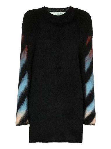 Off-White Knit Printed Dress - Black