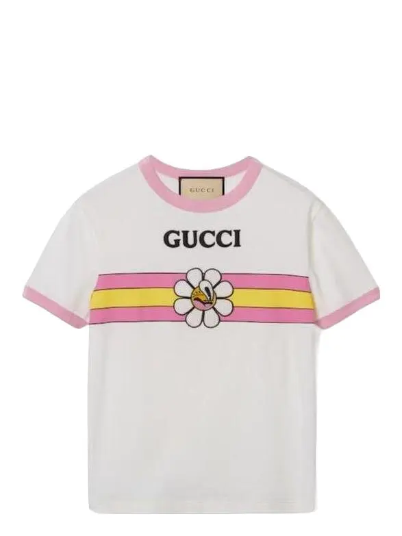 Gucci Cotton Jersey Printed T-shirt - Off White