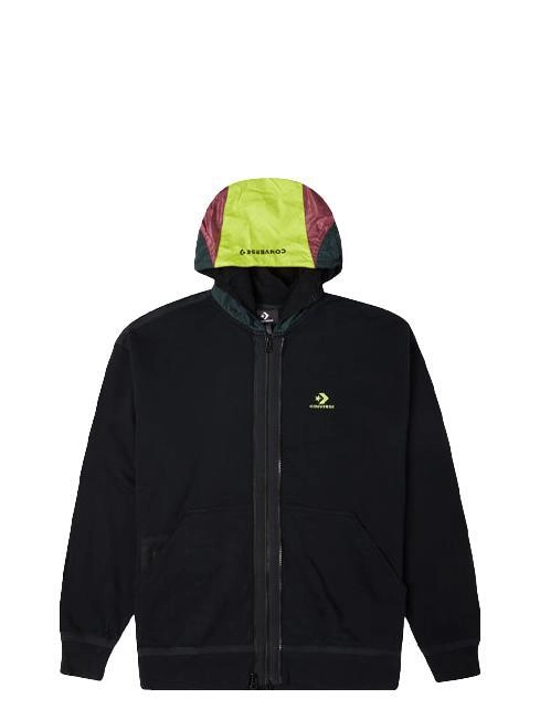 CONVERSE Contrast Color Stitching Hooded Jacket - Tan