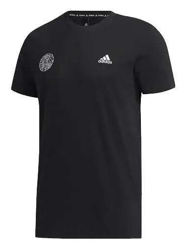 Adidas Alphabet Logo Printing Short Sleeve - Black