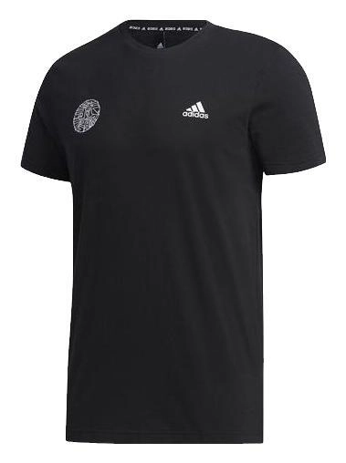 Adidas Alphabet Logo Printing Short Sleeve - Black
