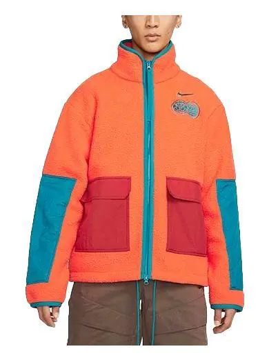 Nike Chinese New Year's Edition Contrast Color Stitching Loose Sports Jacket - Orange