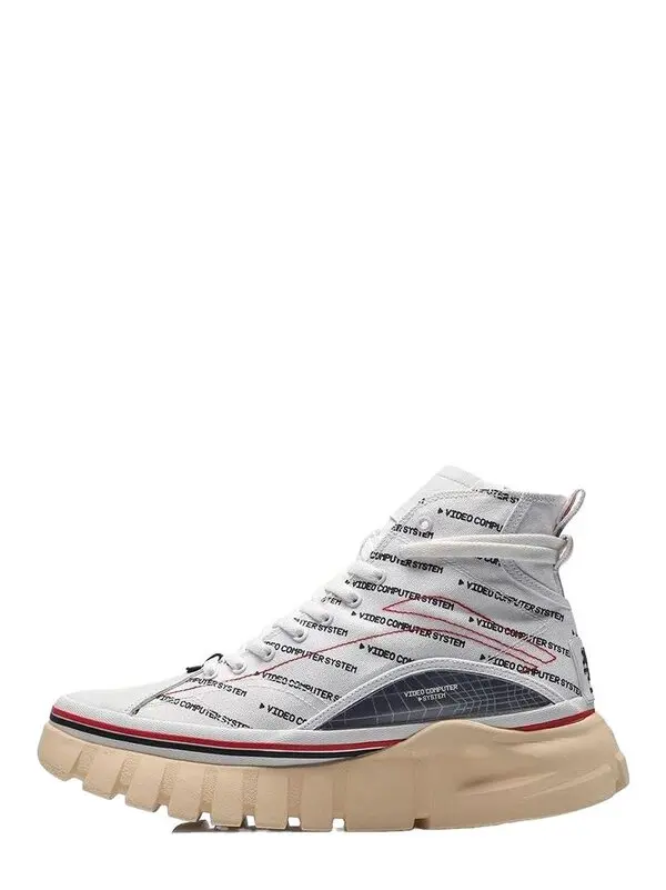 LI-NING High Top Lace-up Casual Shoes - White/black