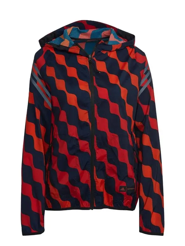 Adidas Marimekko Run Icons 3-stripes Hooded Running Windbreaker - Red/black