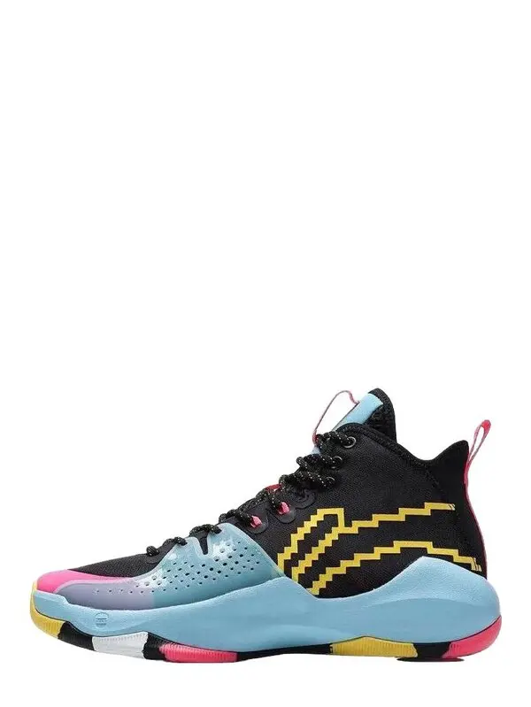 LI-NING Combat High-top Sneakers - Black/blue/pink