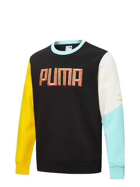PUMA Embroidered Logo Sweatshirt - Black/yellow/white