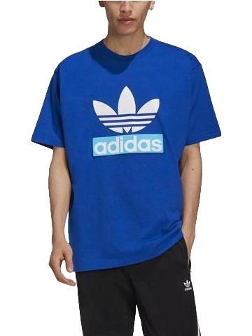 Adidas Originals Big Trfl Tee Logo Printing Loose Round Neck Short Sleeve - Blue