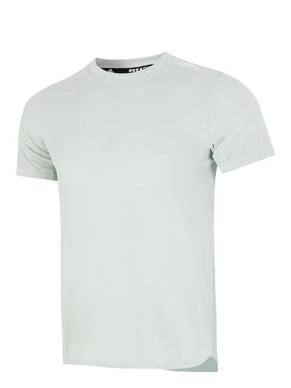 Adidas Solid Color Athleisure Casual Sports Round Neck Short Sleeve Flax Green T-shirt - Default Color