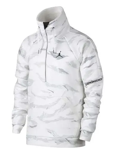 JORDAN Air Half Zipper Fleece Basketball Top - White