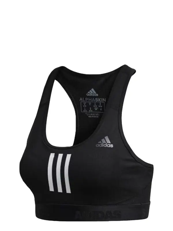 Adidas Don't Rest Alphaskin Sport+ Padded 3-stripes Bra - Black