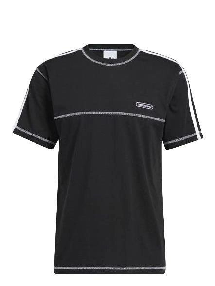Adidas Originals Ribbed Round Neck Short Sleeve - Black