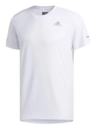 Adidas Run It Tee Logo Training Sports Short Sleeve - White